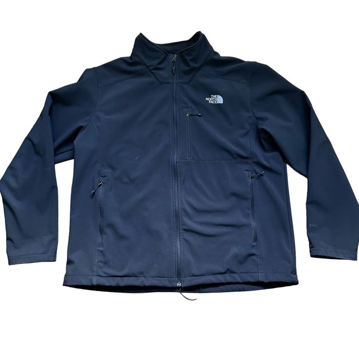 The North Face North Face Jacket XXL Soft Shell Windwall Black Front ...