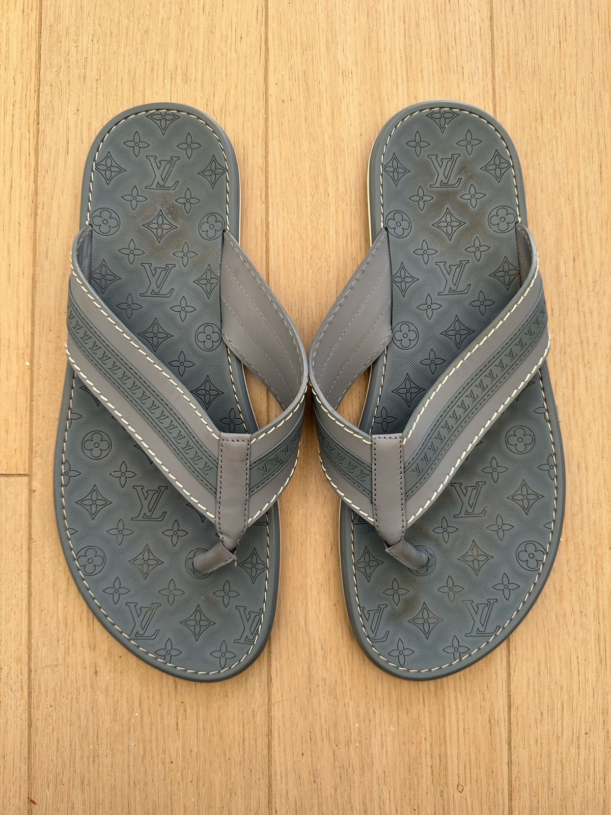 Louis Vuitton Blue Flip Flop Thong Sandals | Grailed