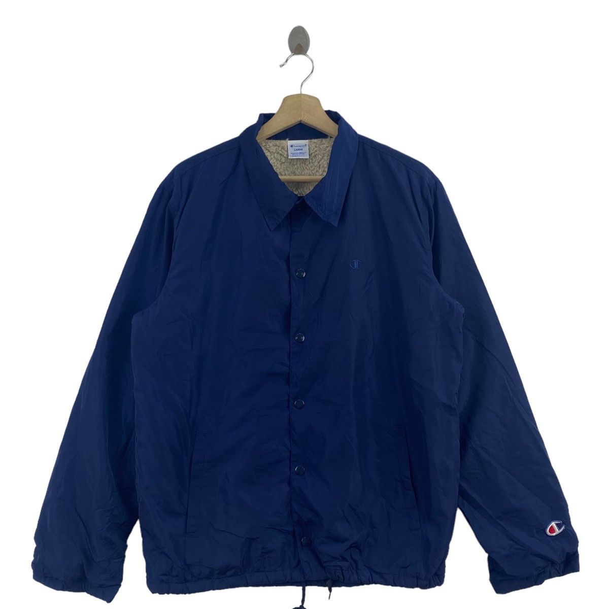 Champion CHAMPION USA Deep Pile Sherpa Inside Windbreaker Coach Navy ...