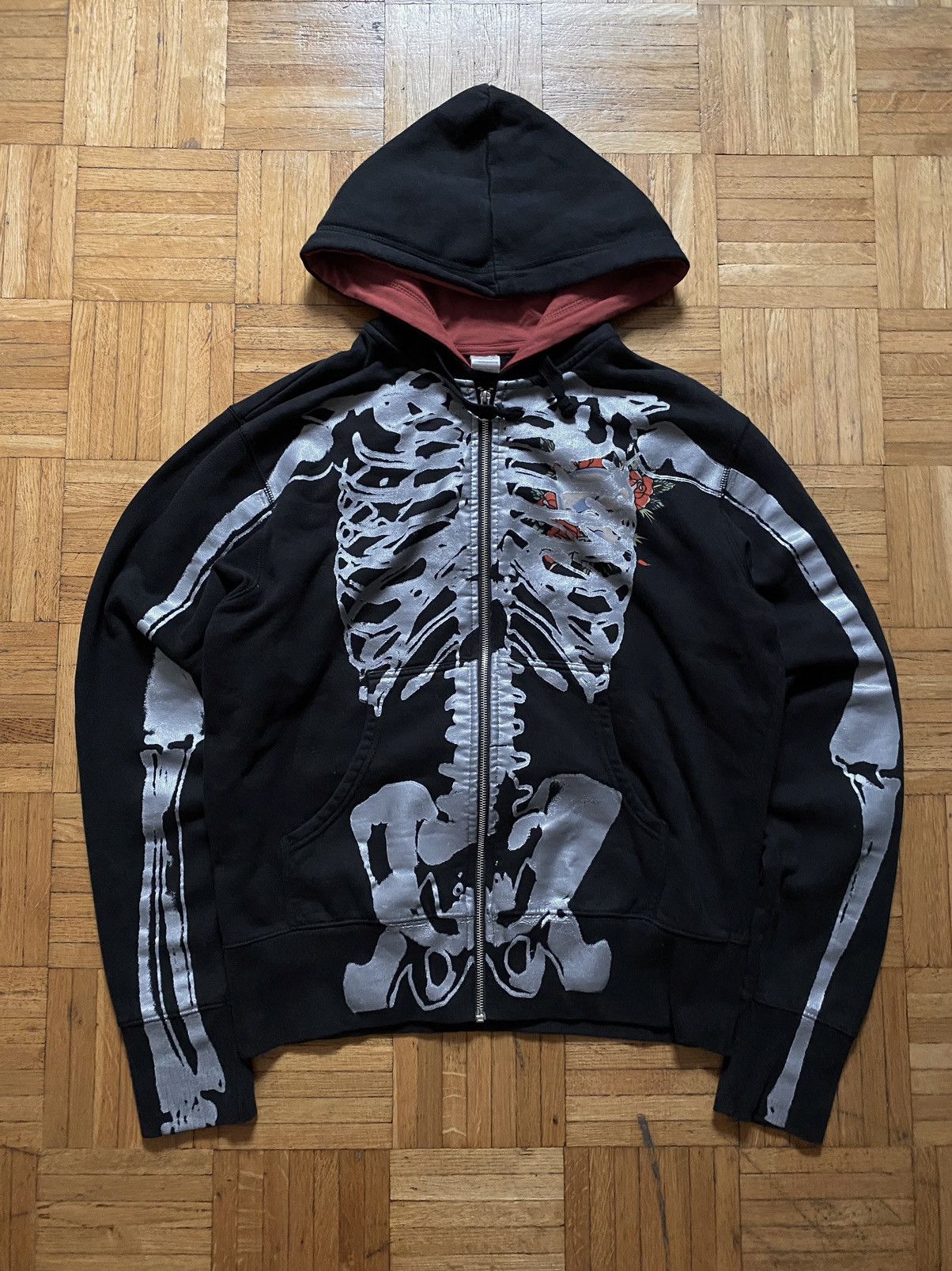 Christian Audigier × Ed Hardy × Vintage Vintage Ed Hardy Skeleton Zip ...