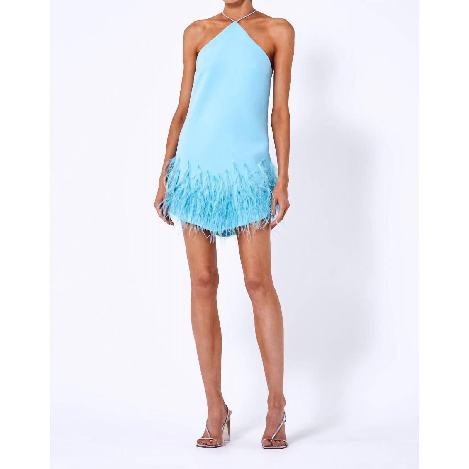 Alexis ALEXIS Bristal Feather-Trim Dress In Lagoon | Grailed