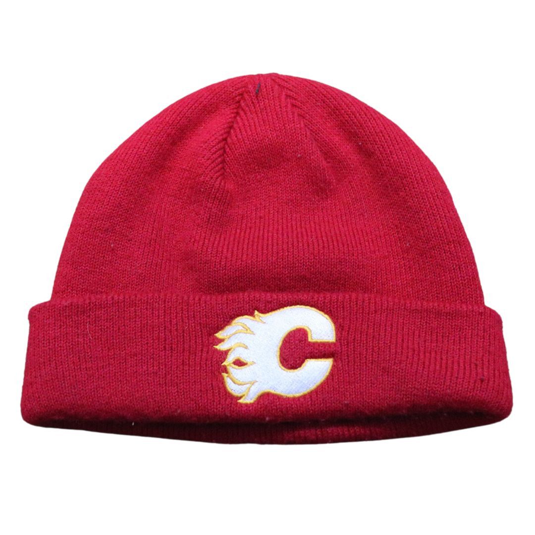 NHL × Vintage Vintage 90's Calgary Flames winter toque hat | Grailed