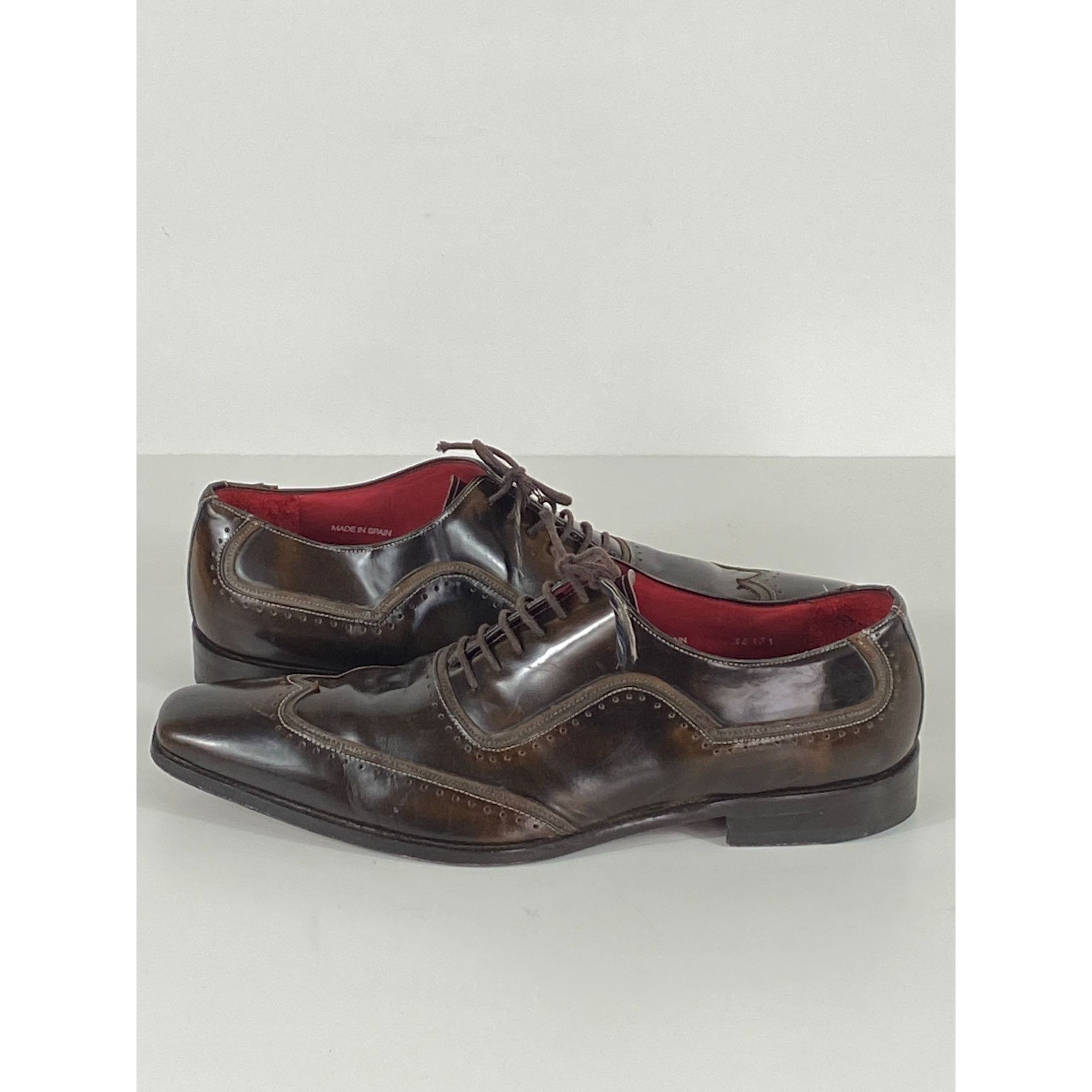 Mezlan Mezlan Custom Wingtip Lace Up Leather Oxford Shoes Dark Brow ...