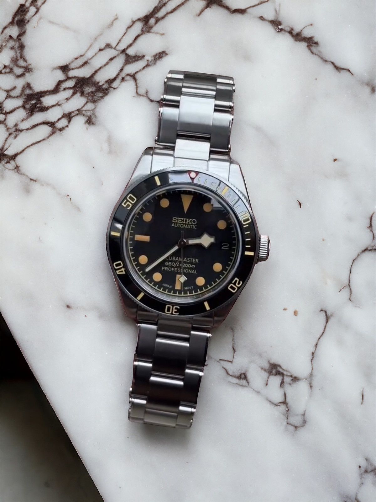 Japanese Brand × Seiko Seiko Mod Vintage Black Bay Black Dial Sub Steel ...