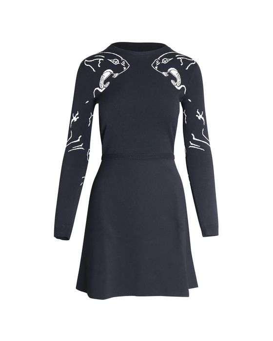 Valentino Sophisticated Panther Intarsia Knit Mini Dress Grailed