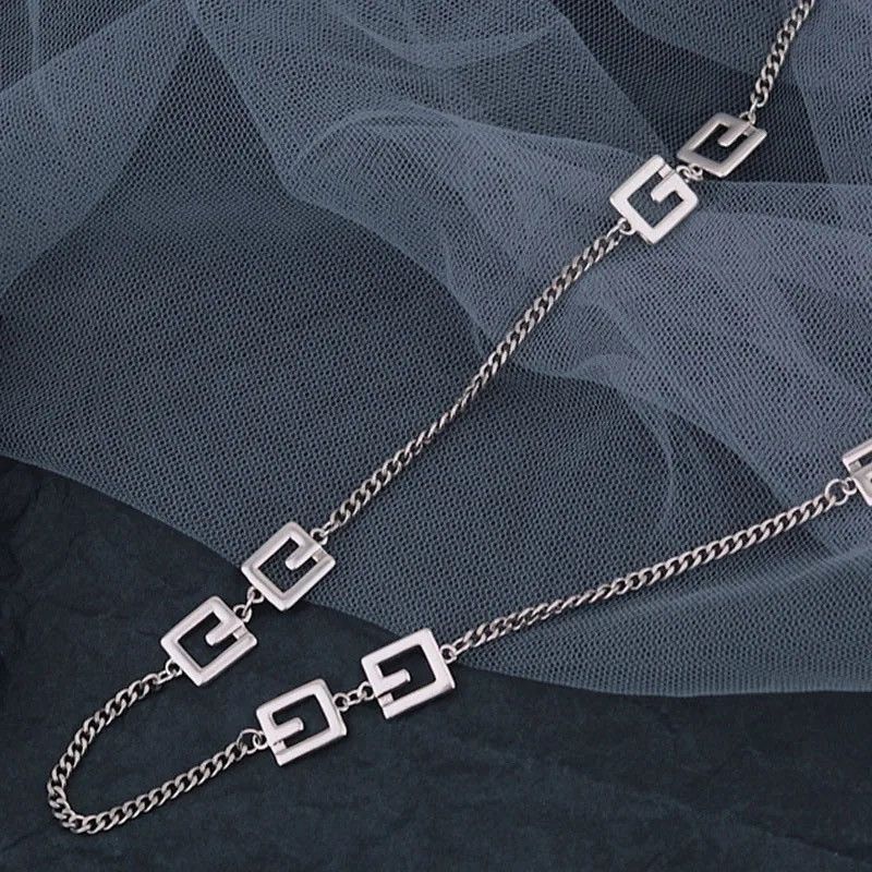 Cuban Link Chain Splicing Hollow Geometry Necklace | Grailed