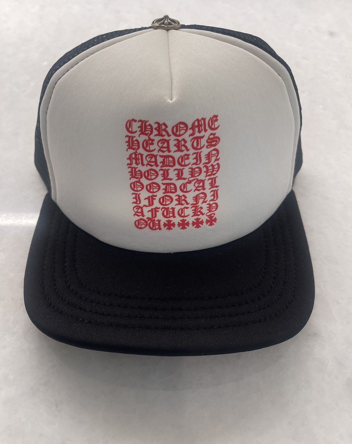 Chrome Hearts Chrome Hearts Eye Chart Adjustable Trucker Hat | Grailed