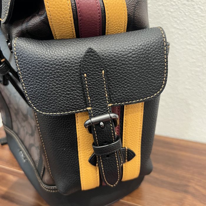 Coach Hudson Backpack In Signature Canvas With Varsity Stripe | Grailed