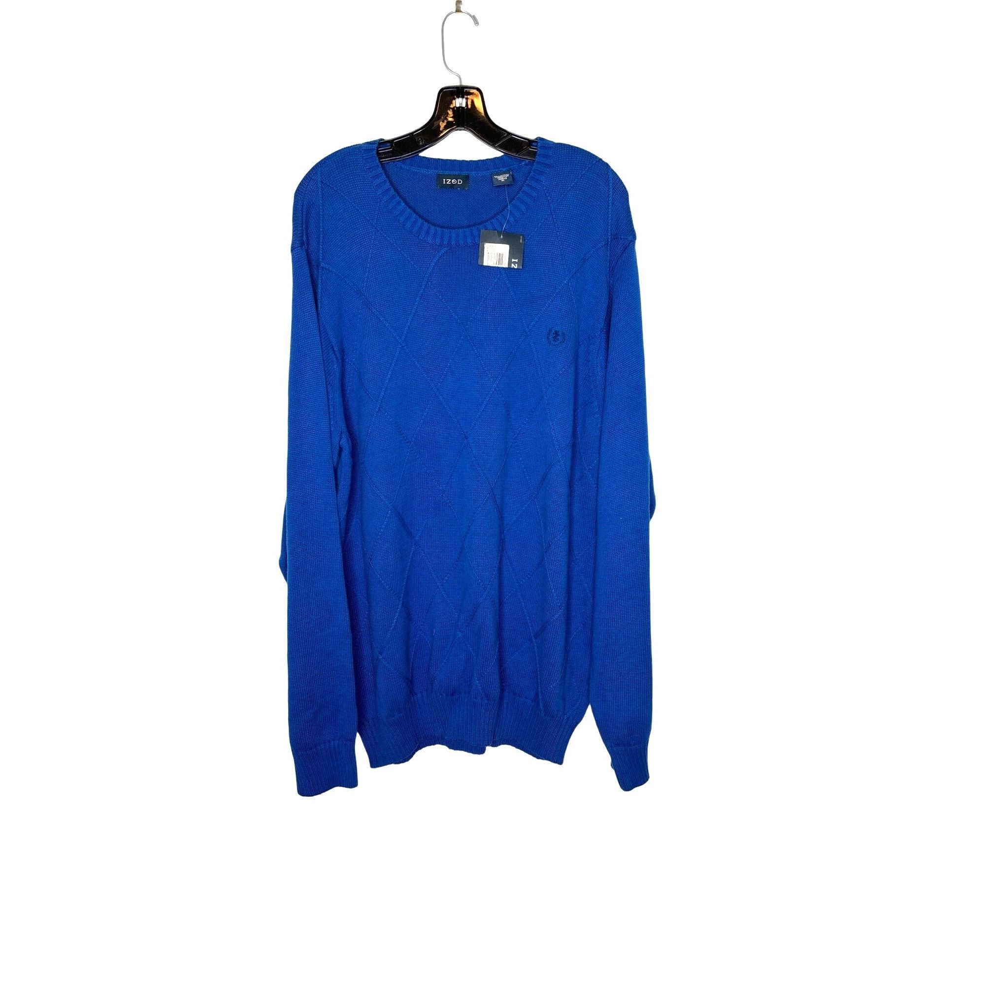 Izod IZOD MEN'S ROYAL BLUE COTTON KNIT CREW NECK PULLOVER SWEATER | Grailed