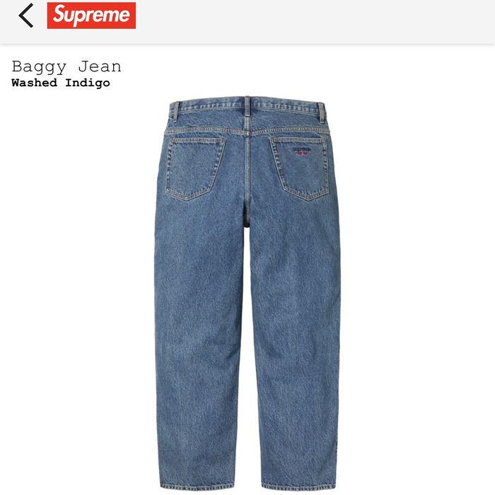 Supreme Supreme Baggy Jeans 38 Washed Indigo | Grailed
