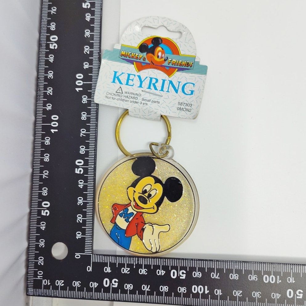 Disney Disney X Monogram Mickey Mouse Gold Glitter Keyring NOS | Grailed
