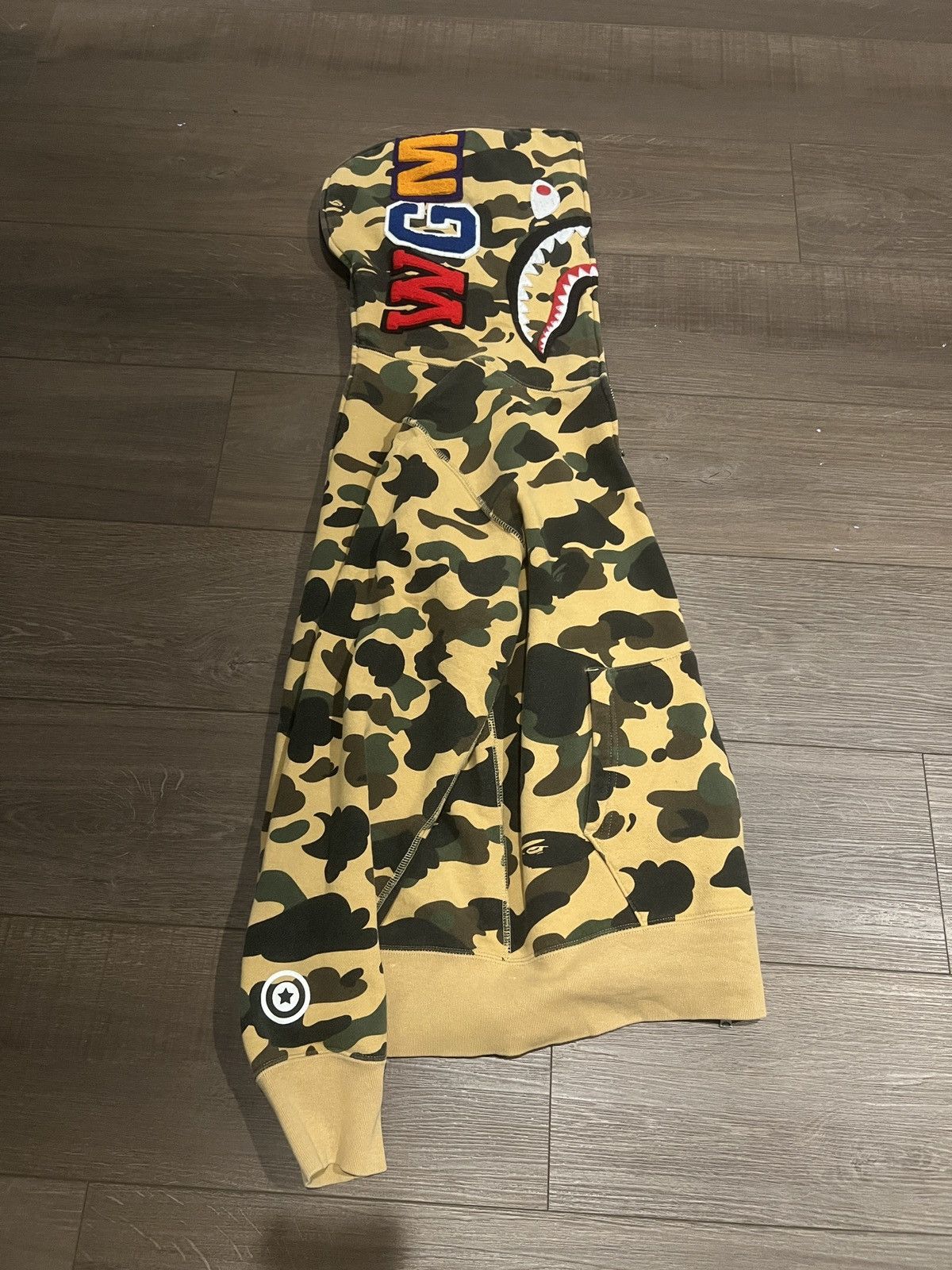 Bape 1st Camo Shark Half Split Full Zip Hoodie | Grailed