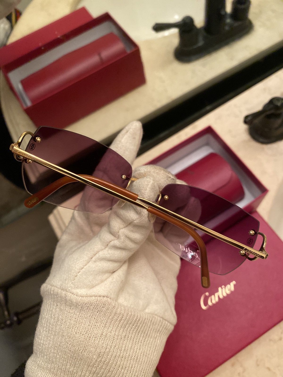 Cartier Cartier c decor sunglasses gold frames | Grailed
