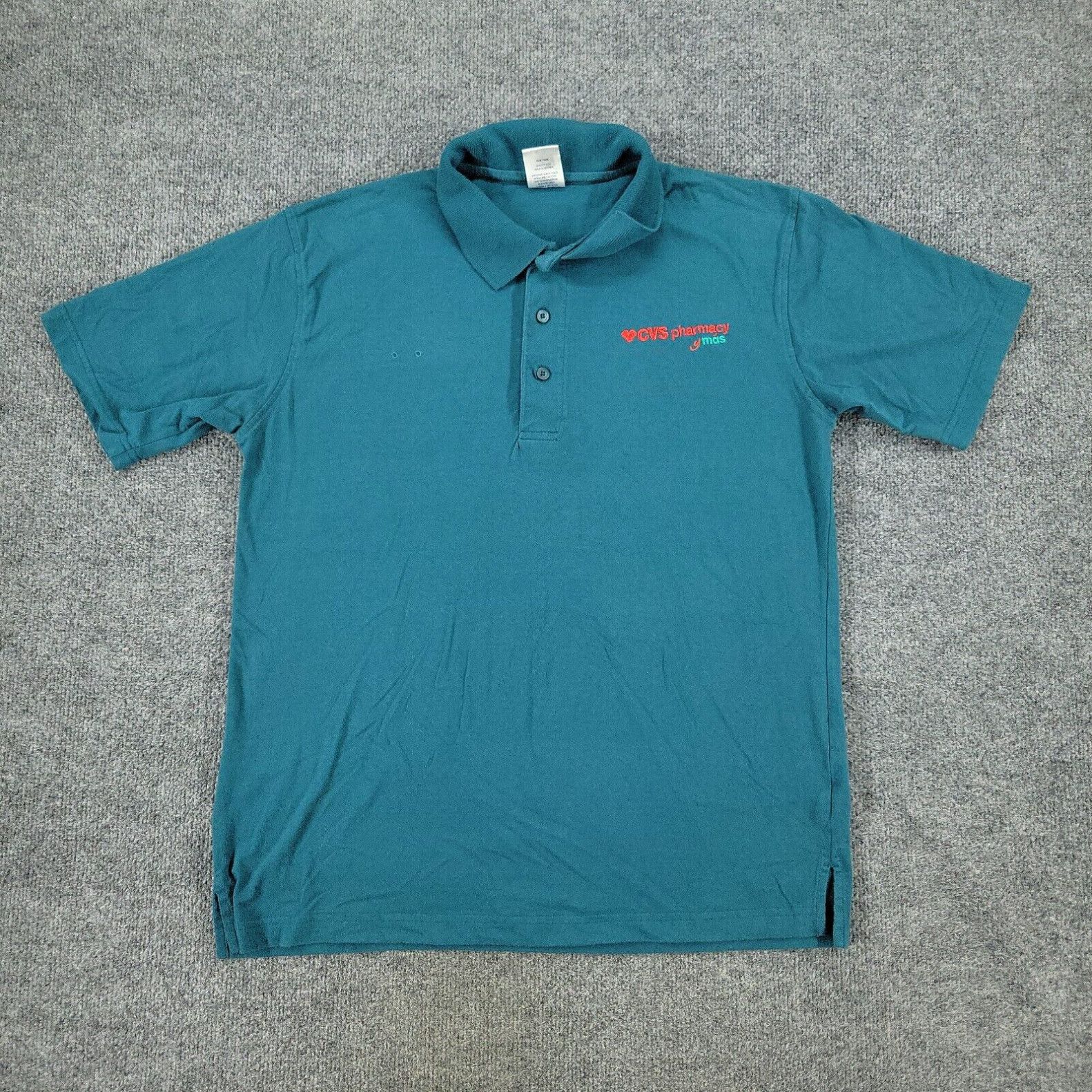 Vintage CVS Pharmacy Polo Shirt Men's Medium Green Uniform Embroidered ...