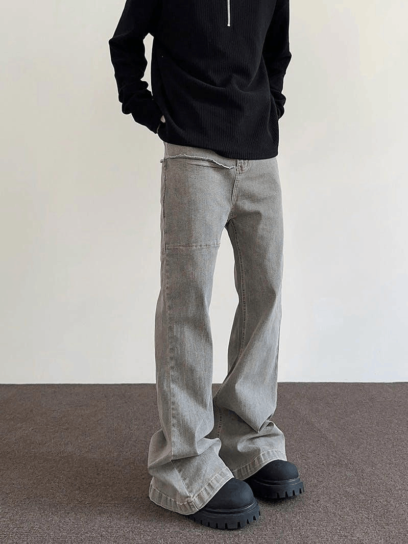 Streetwear Flared Gray y2k Baggy Denim Jeans | Grailed