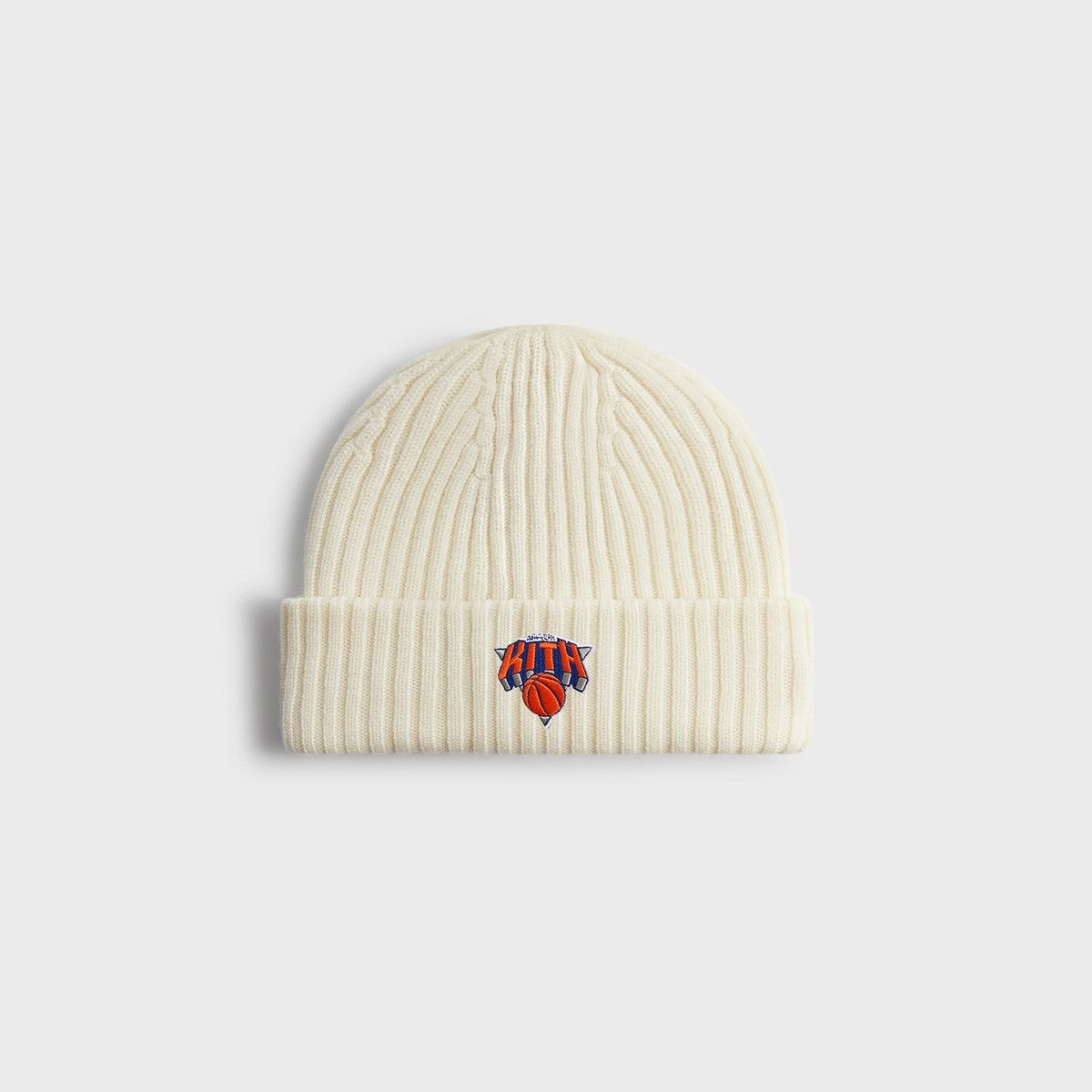Kith Kith For the New York Knicks Logo Beanie Sandrift Wool Hat | Grailed