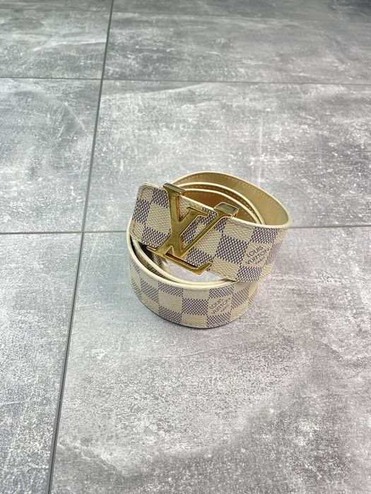Louis Vuitton Louis Vuitton White Checkered Belt | Grailed