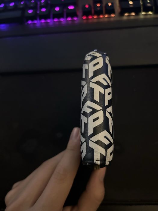 Fuck The Population FTP Dimension Logo Black Leather Wallet | Grailed