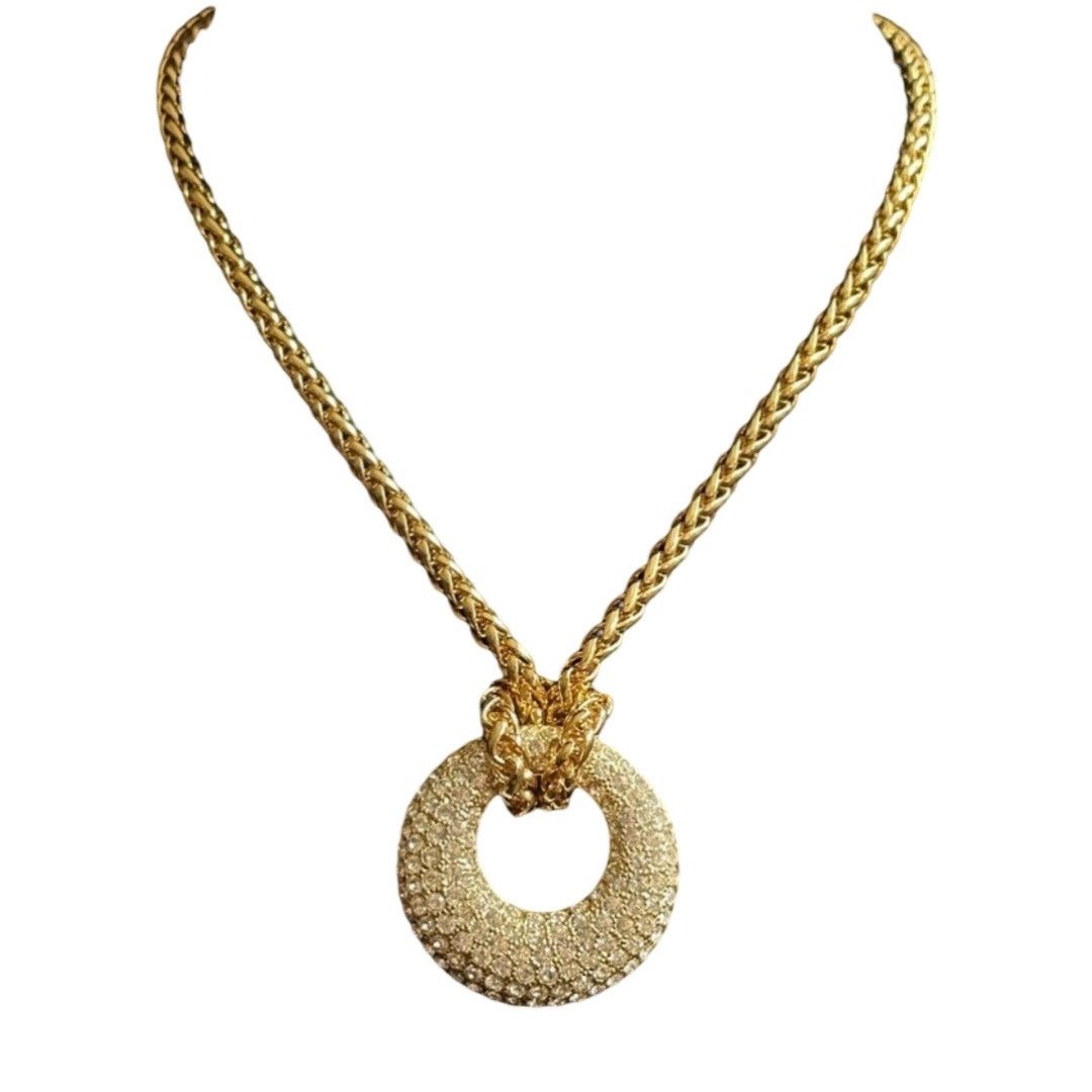 Brand Vintage Crystal Knocker Medallion With Knotted Gold Chain | Grailed
