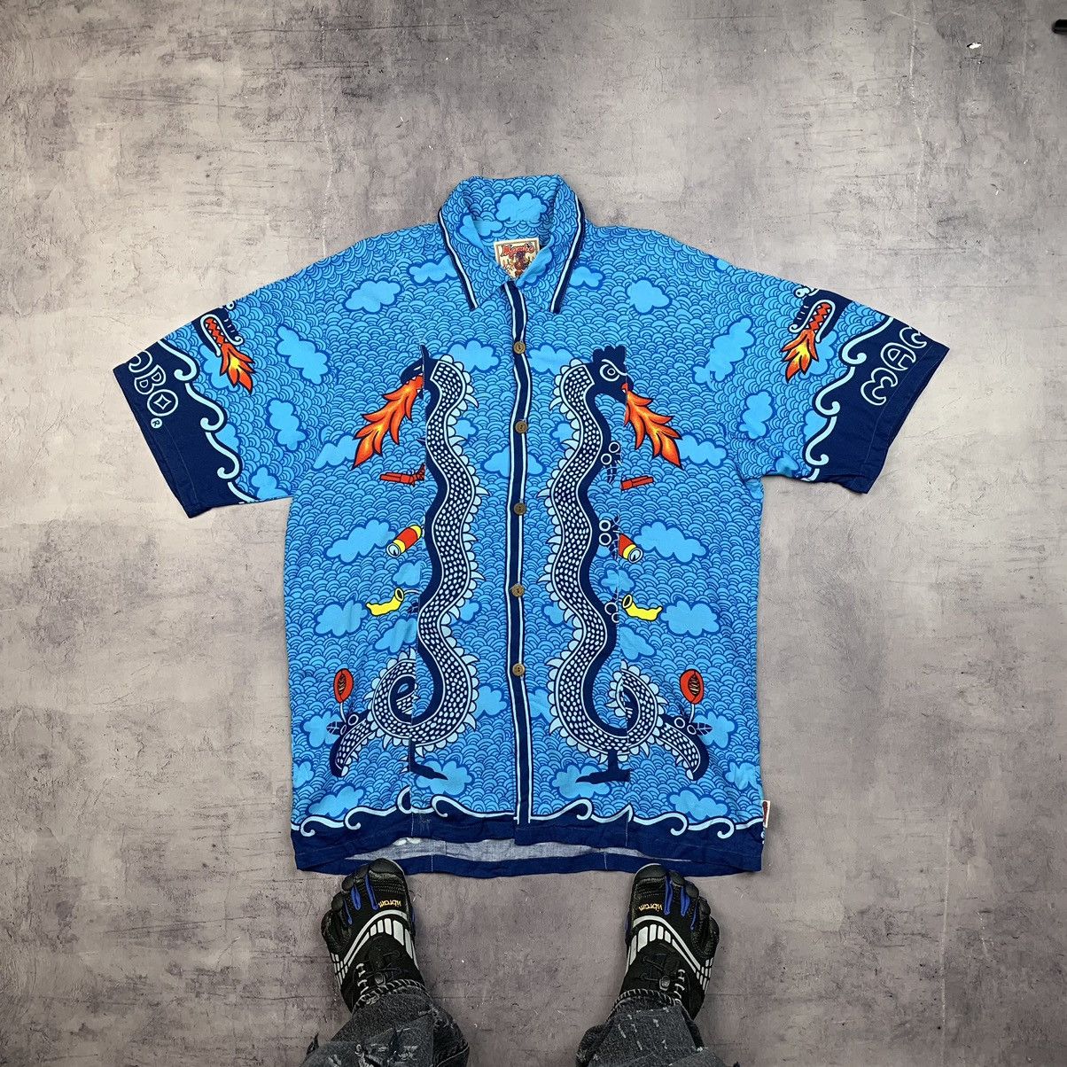 Mambo × Vintage Rare ! Vintage Mambo Loud Dragon Hawaii Shirt Button Up ...