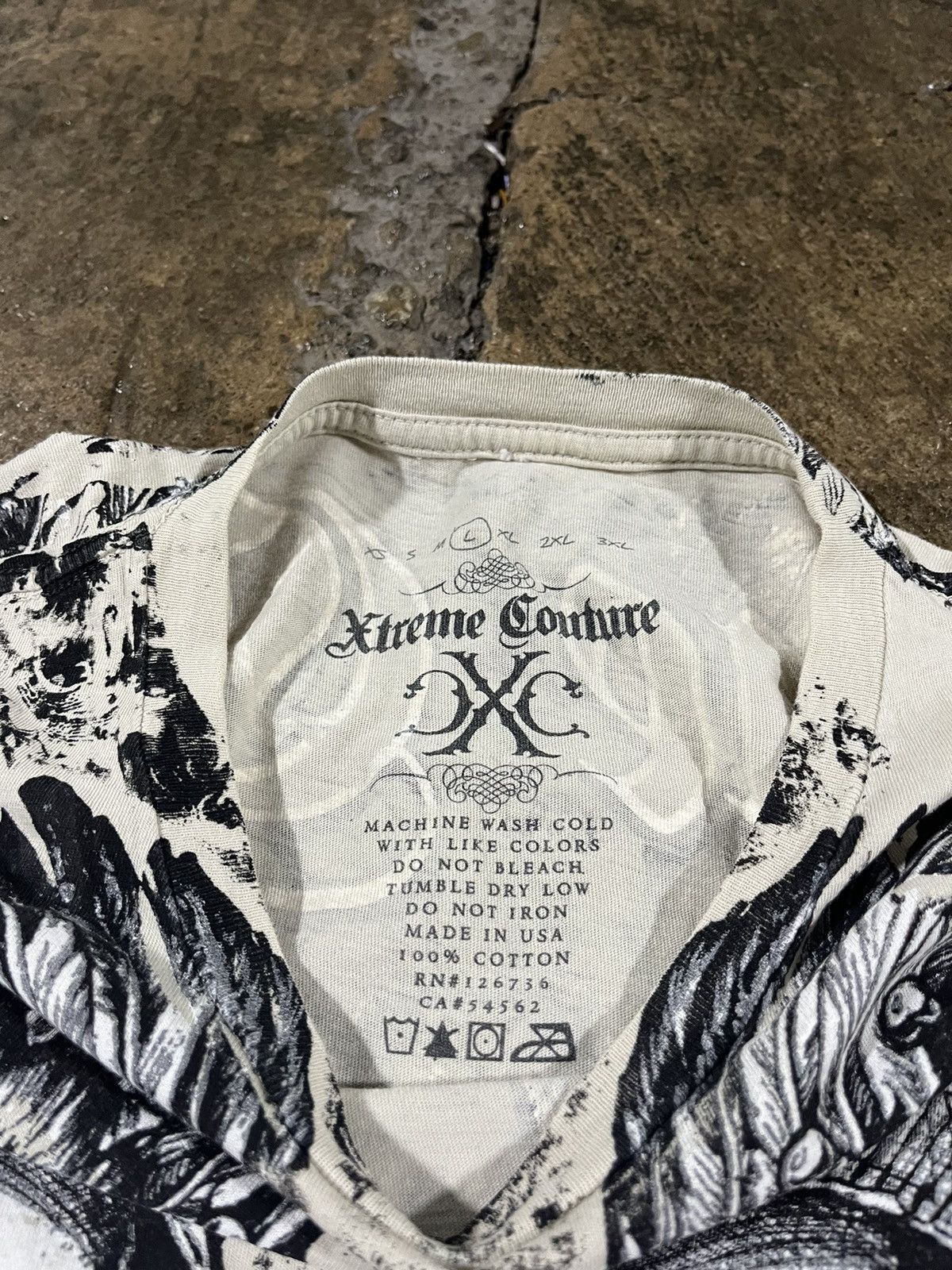 Vintage Crazy Y2K Affliction Style Skull Grunge Goth Skater Tee | Grailed