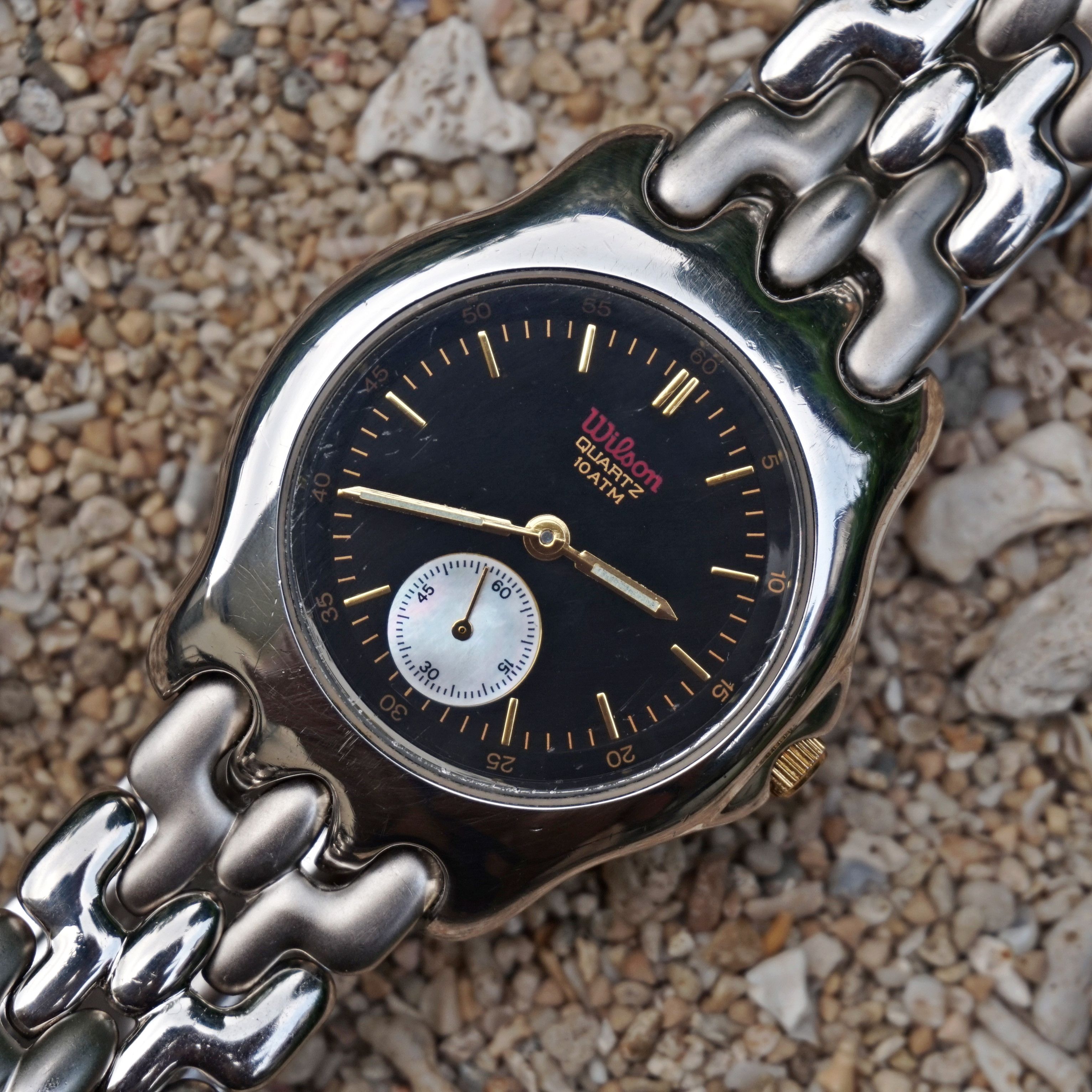 Vintage × Wilson 90s Wilson sub secomd Watch Fish Bone Bracelet watch ...