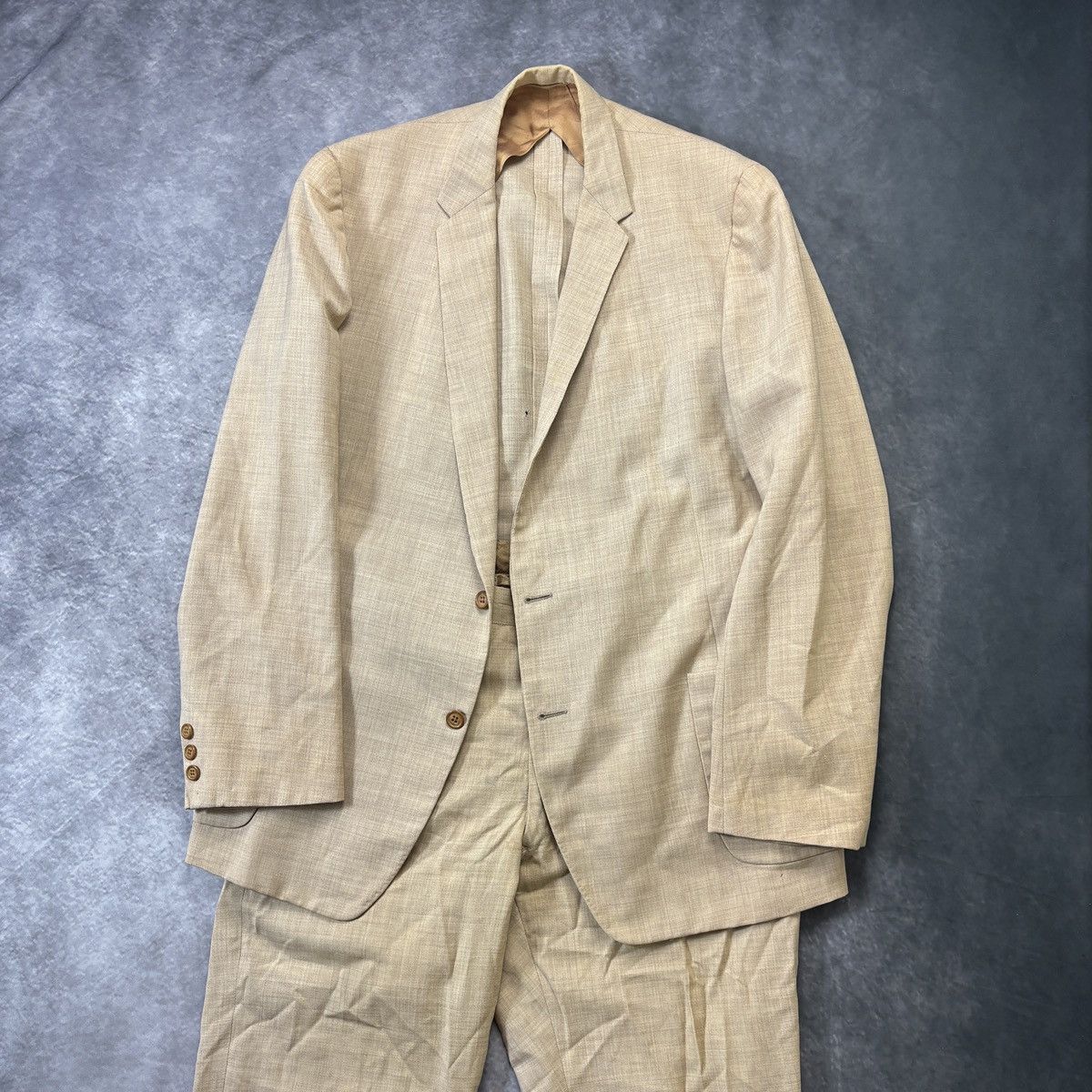 Suit × Tailor Made × Vintage 1960s Wool Suit 70s Vintage Two Piece Suit ...