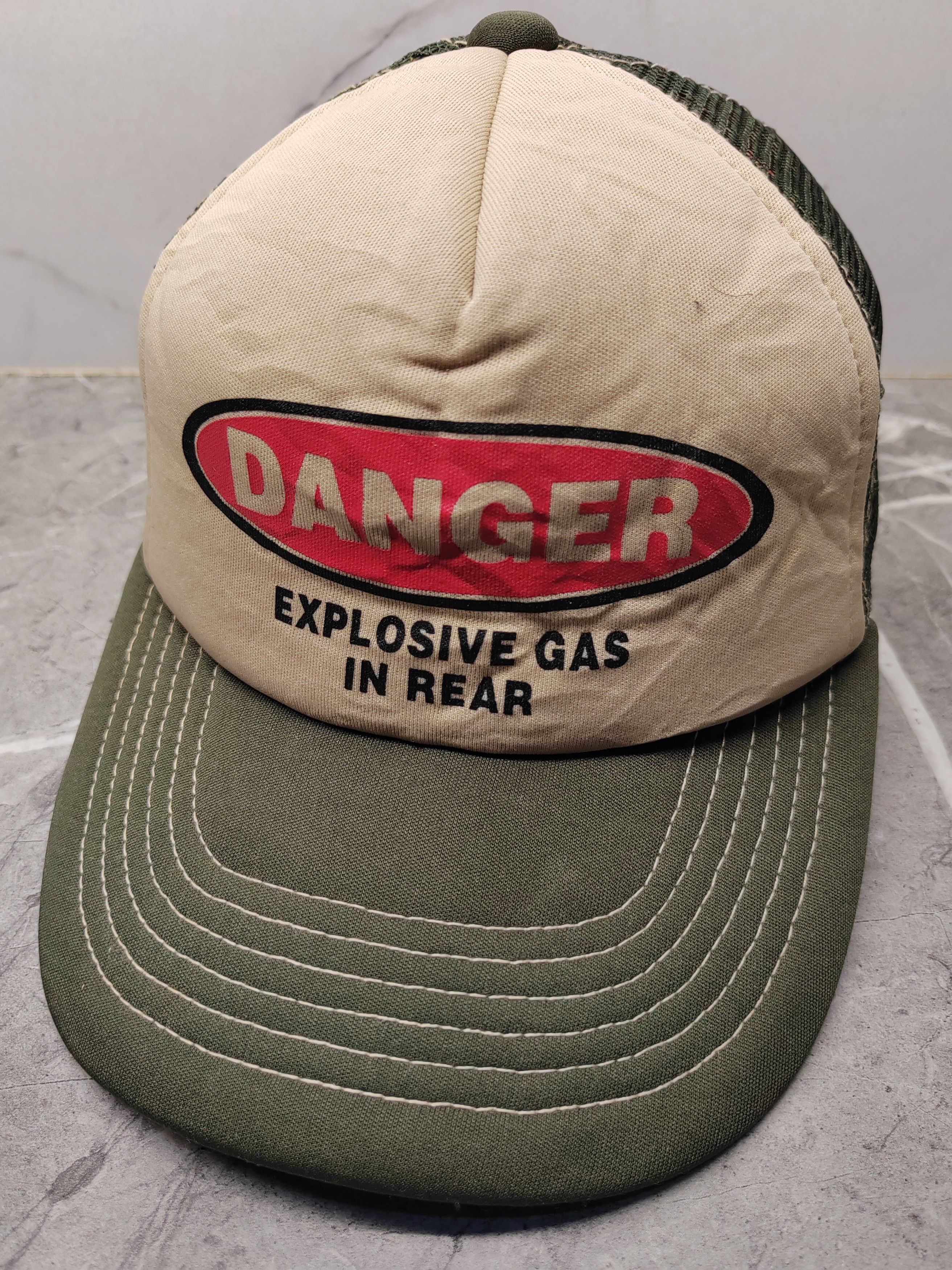 Vintage Vintage Danger Explosive Gas In Rear Trucker Hat Cap | Grailed