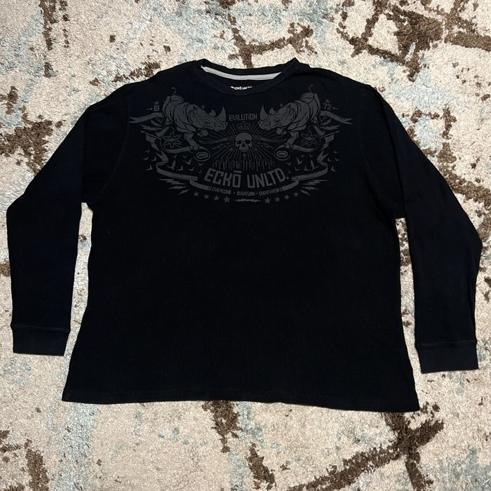 Ecko Unltd. Ecko Unltd Rhino Skull Thermal Shirt XL Cyber Y2K | Grailed