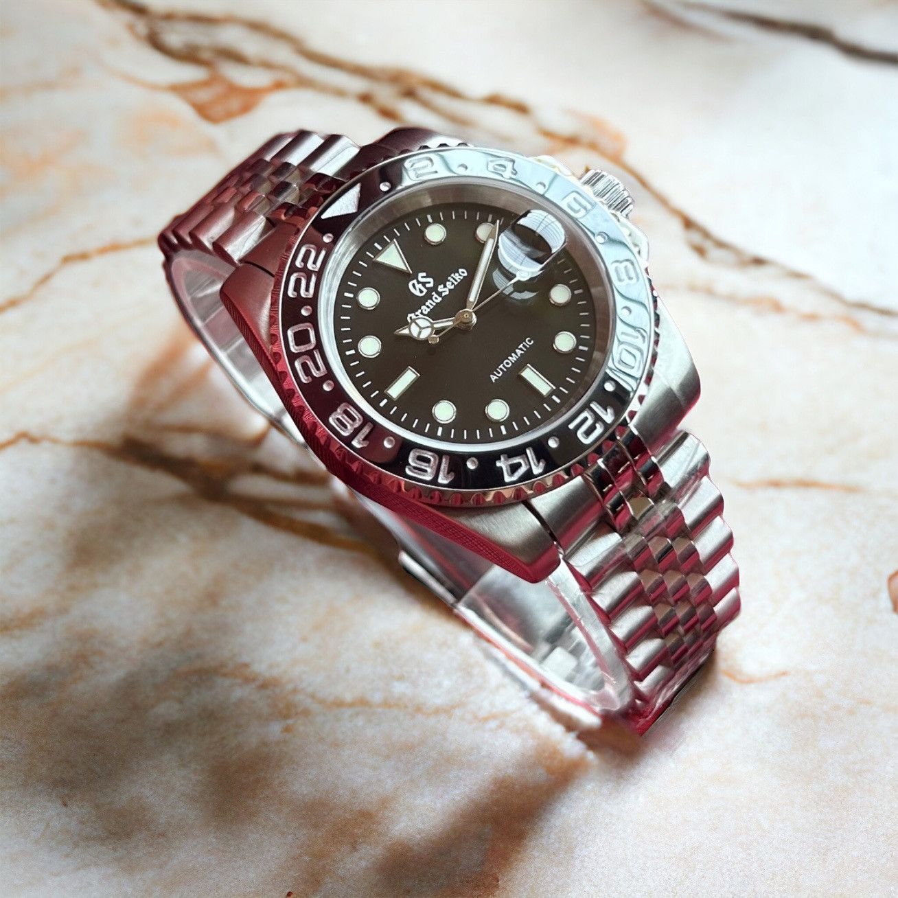 Seiko Seiko Mod GMT-Master 2 GS Custom 41mm Steel Automatic Watch | Grailed
