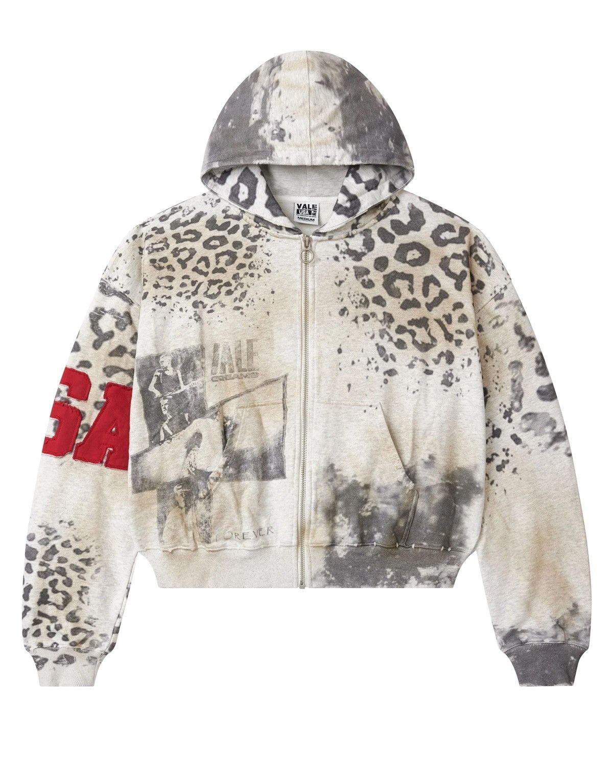 Vale Vale Forever Grey Cheetah Zip Up Hoodie USA Valley Dreams | Grailed
