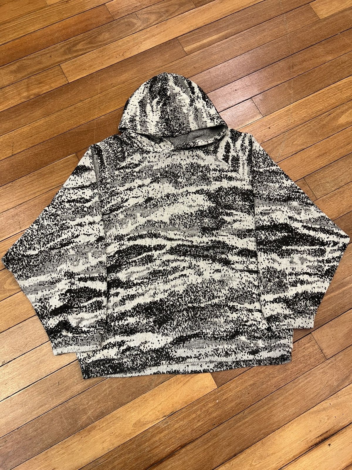 Raf Simons Raf Simons A/W 2002 Virginia Creeper Digi Camo Knit Hoodie ...