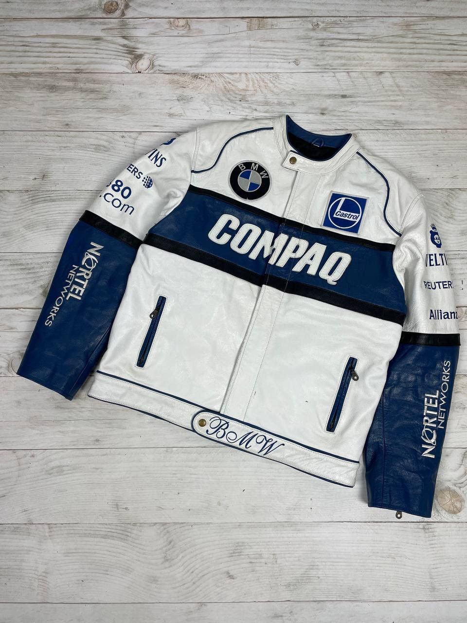 Bmw × Racing × Vintage Vintage BMW COMPAQ Moto Leather Jacket 90s ...