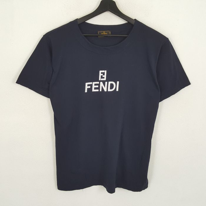 Vintage FENDI Luxury Brand Center Logo Design Tshirt | Grailed