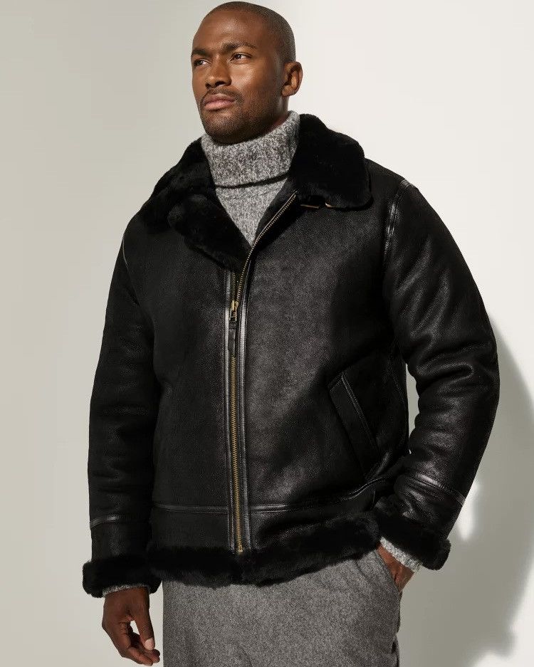 Overland Black Fur Overland Bomber Jacket | Grailed