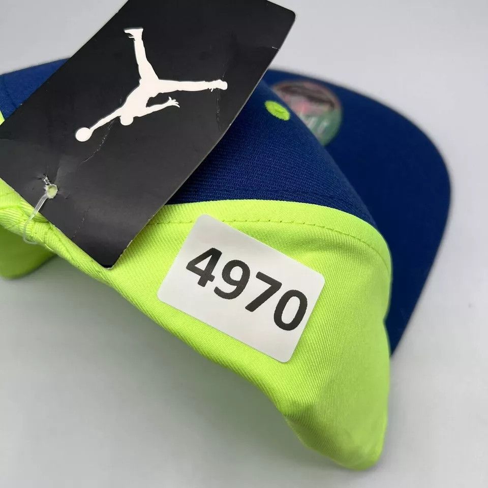 Jordan Brand Air Jordan Blue and Lime Jumpman Hat Snapback Cap New Men ...
