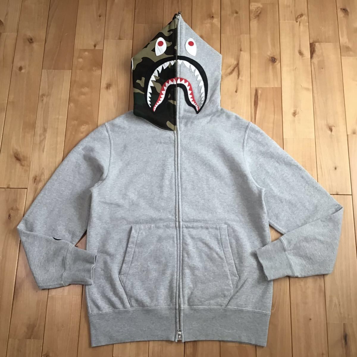 Bape × Nigo BAPE Woodland camo shark full zip hoodie a bathing ape NIGO ...