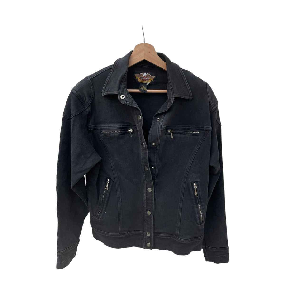 Harley Davidson Harley Davidson Black Denim Jacket | Grailed