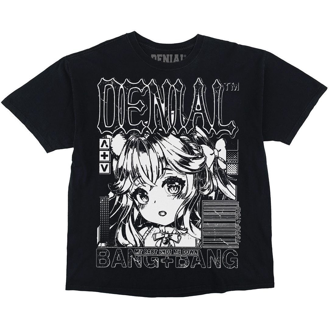 Vintage Denial Barcode Waifu Black Tee Large | Grailed