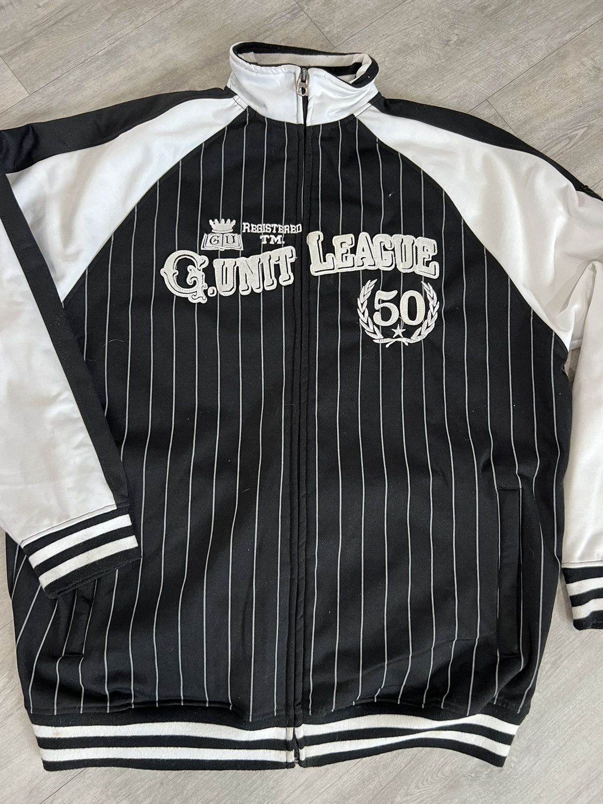 Vintage Rare Vintage G-Unit Logo Striped Bomber Jacket Rap Hip Hop ...