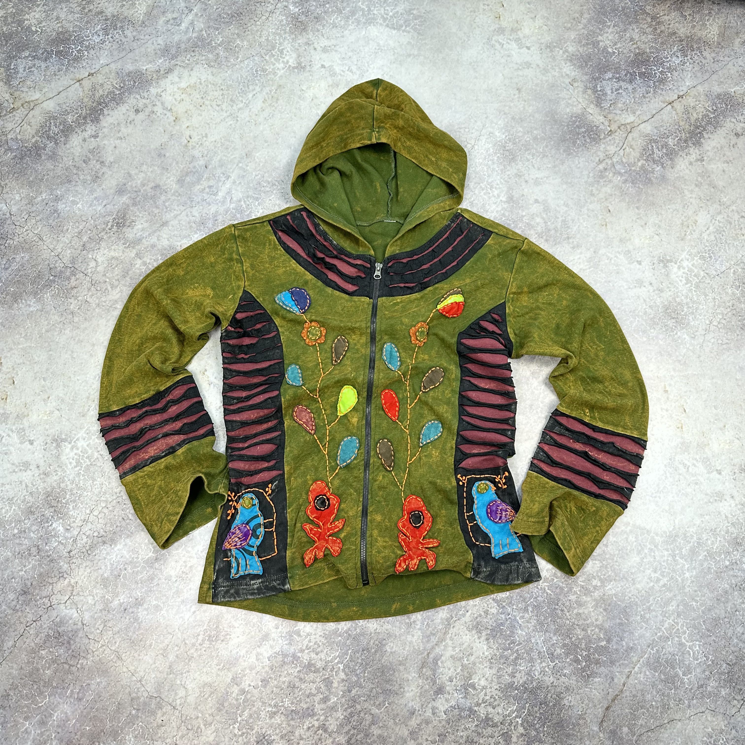 Avant Garde OPIUM VINTAGE HAND MADE PATCH WORK OVERSIZE ZIP HOODIE Y2K ...