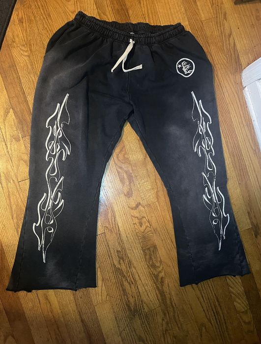 HELLSTAR Hellstar Flame Flare Sweatpants Vintage Black | Grailed