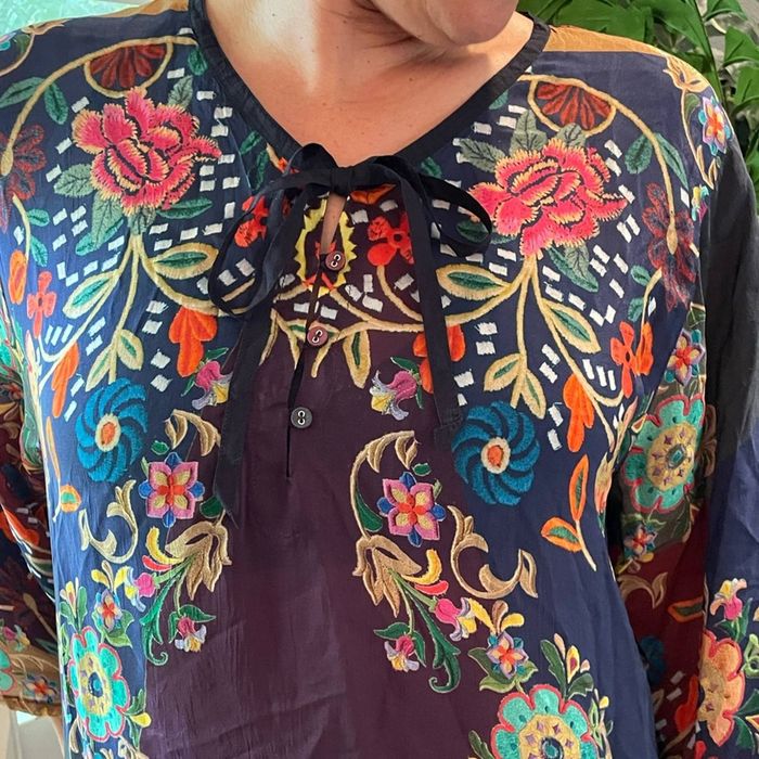 Johnny Was JOHNNY WAS Ludios Tie-Front Long Tunic NWT | Grailed
