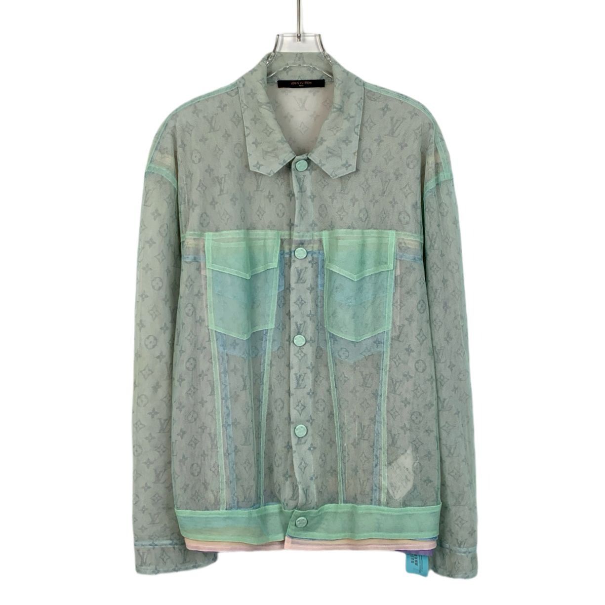 Louis Vuitton Louis Vuitton Sheer Monogram Jacket Mens Button-Up Size ...