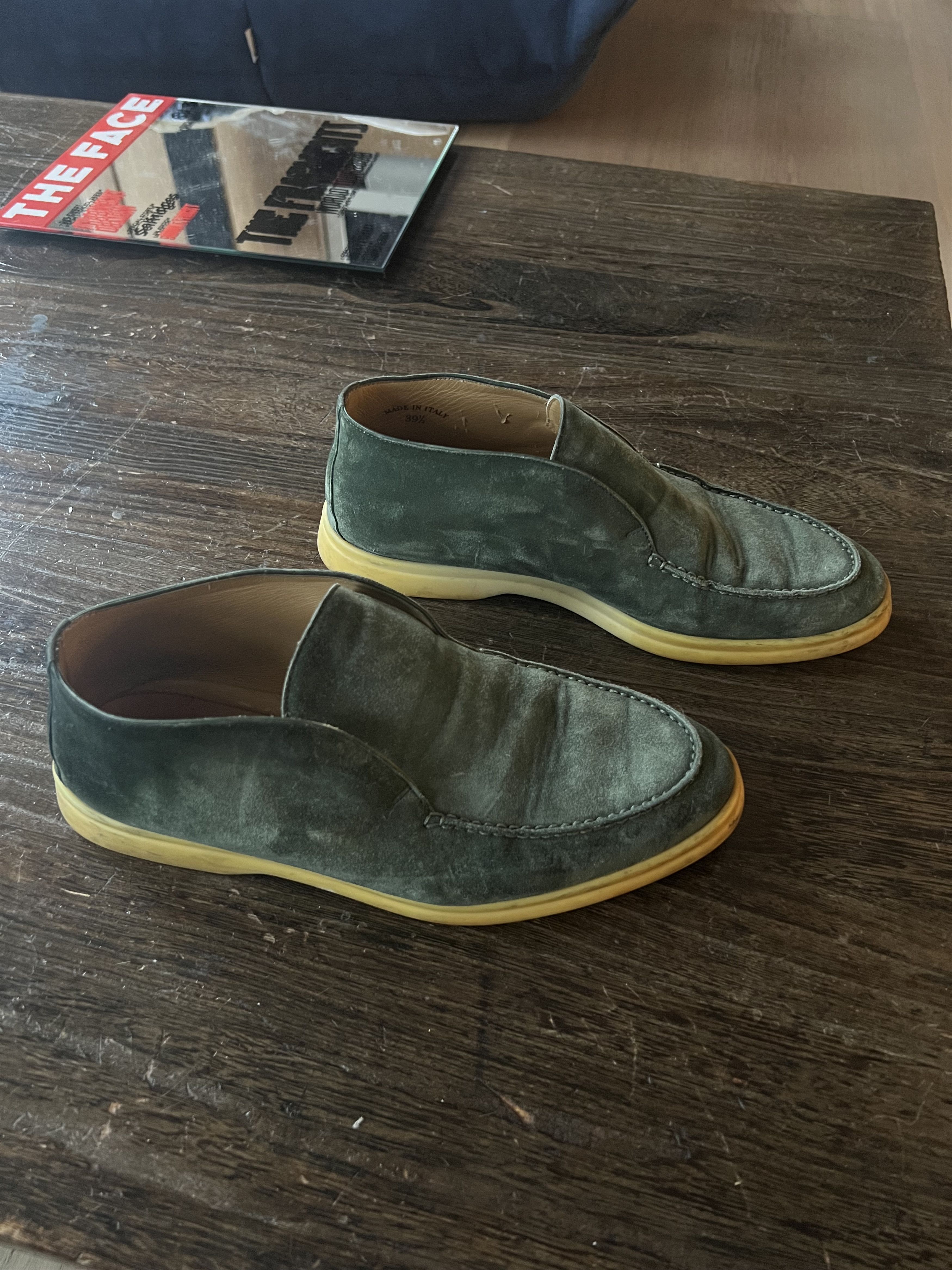 Loro Piana Loro Piana Harrods Green Suede Open Walks | Grailed