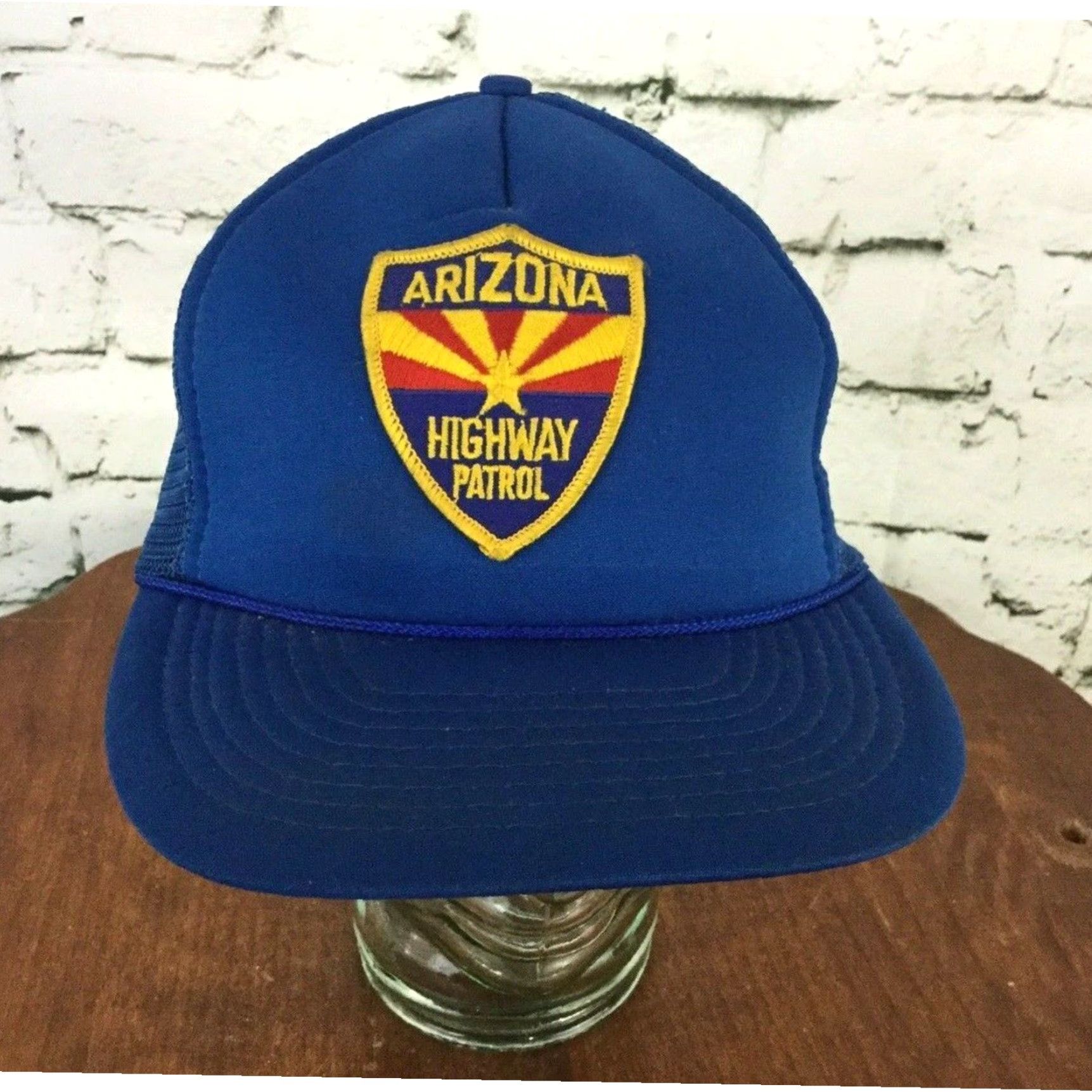 AriZona Authentic Blue Mesh Vintage Style Snapback Trucker Cap with ...