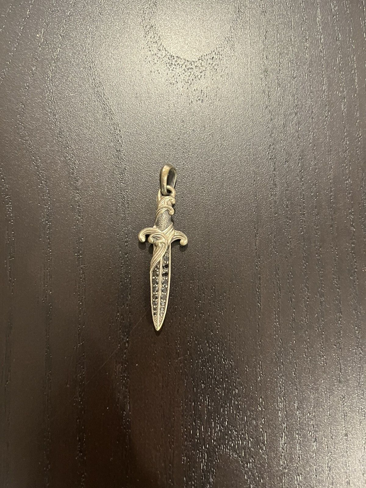 David Yurman David Yurman waves dagger pendant with pavé black diamonds ...