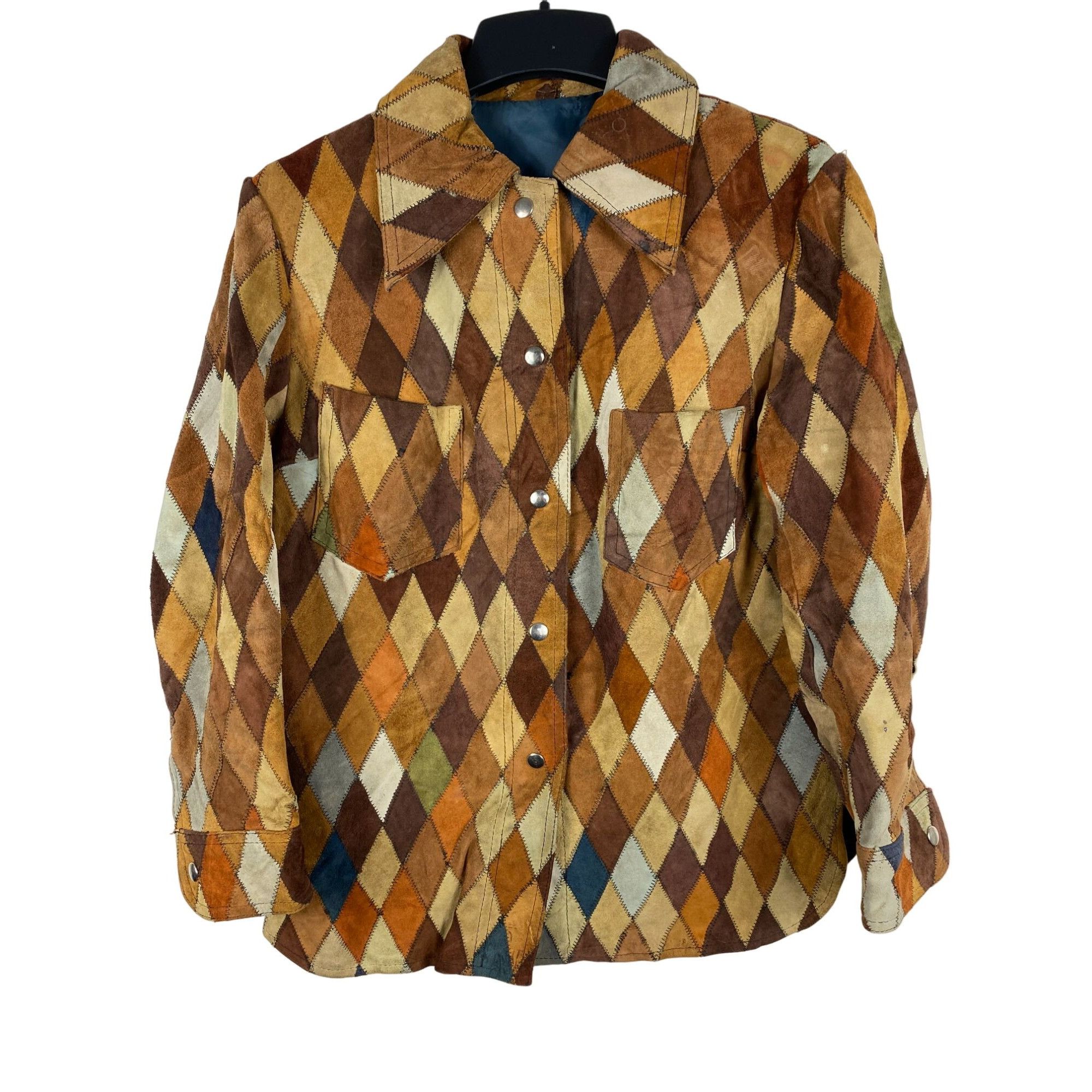 Vintage Vintage 1970s Leather/Suede Patchwork Western Jacket Brown M ...