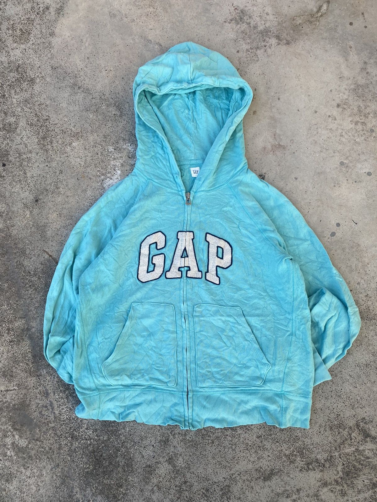 Gap × Hype × Streetwear Gap Y2k Vintage Spellout Logo Zip Hoodie Rare Color | Grailed