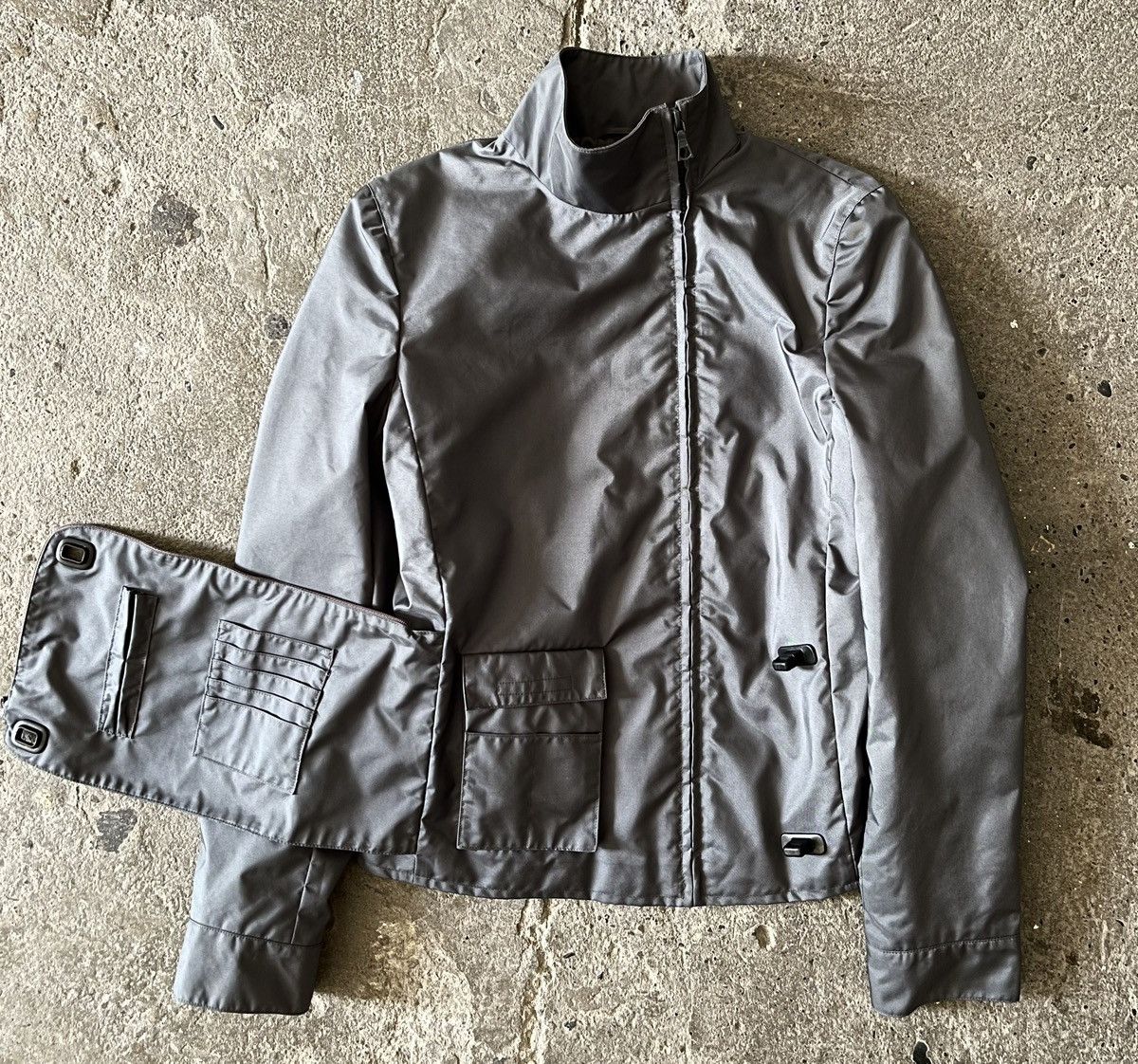 Miu Miu × Prada Archive Miu Miu / Prada 1999 - Asymmetrical Tech Jacket ...